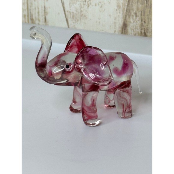 Lenox | Accents | Lenox Hand Blown Glass Elephant Figurine Pink Swirl ...